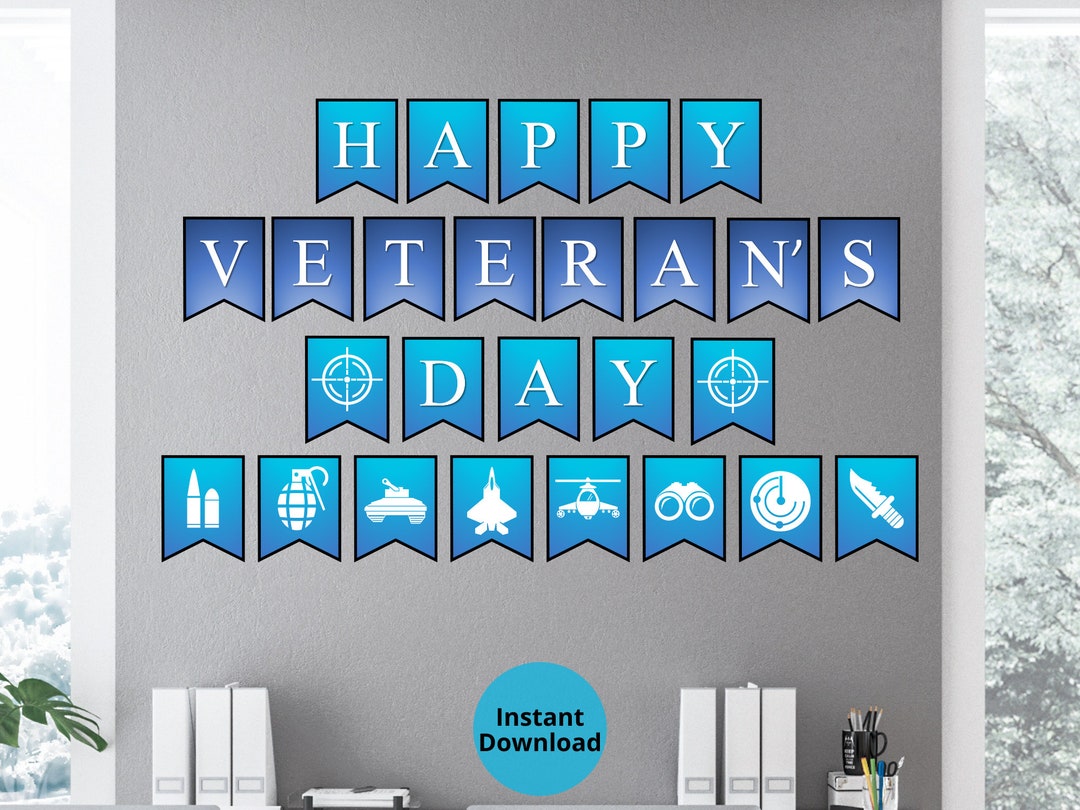 Happy Veterans Day | Printable Wall Banner | Military Veteran ...
