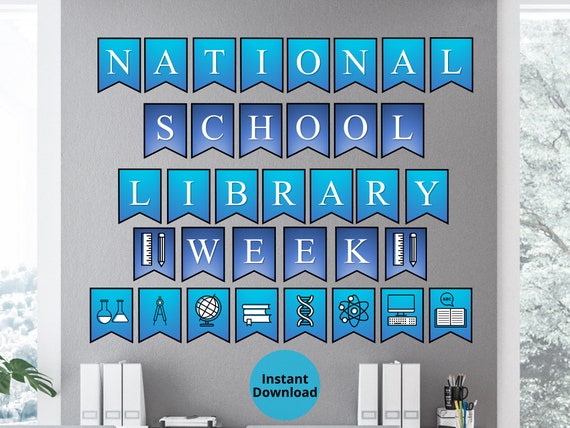 School Library Week Printable Wall Banner School Library | Etsy