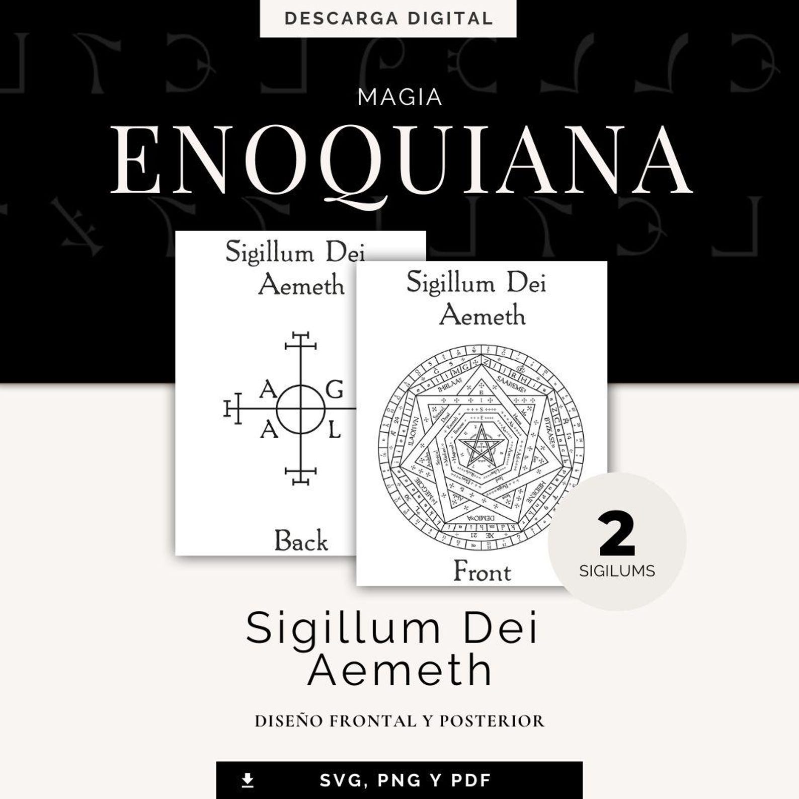 Enochian Magick - Sigillum Dei Aemeth | Front and Back Designs ...