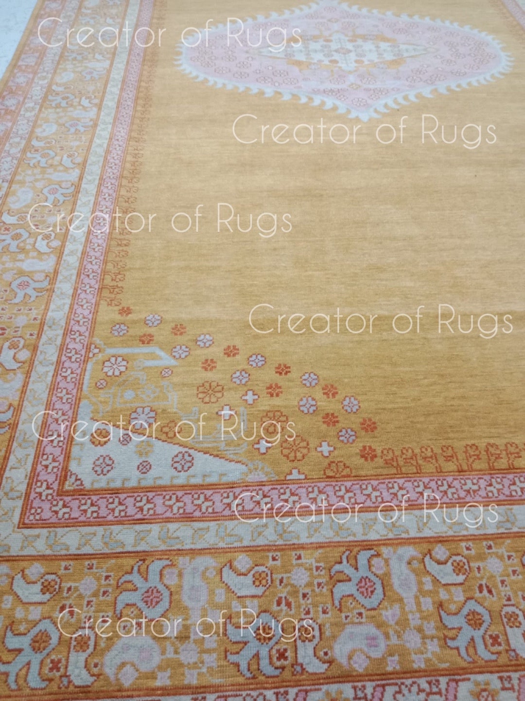 15x20 Antique Oushak, 10x12 Vintage Rug, Pink Rug, Handmade Wool Rug ...