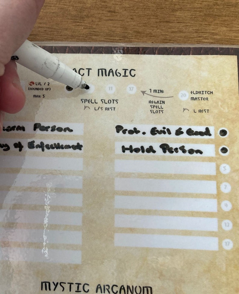 Dnd 2014 Warlock Spell and Ability Tracker | Spell Tome | Print at Home ...