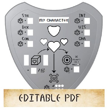 Dnd 5E Defenses Tracker - Print at Home, Armor Class, Hit Points, Hit ...