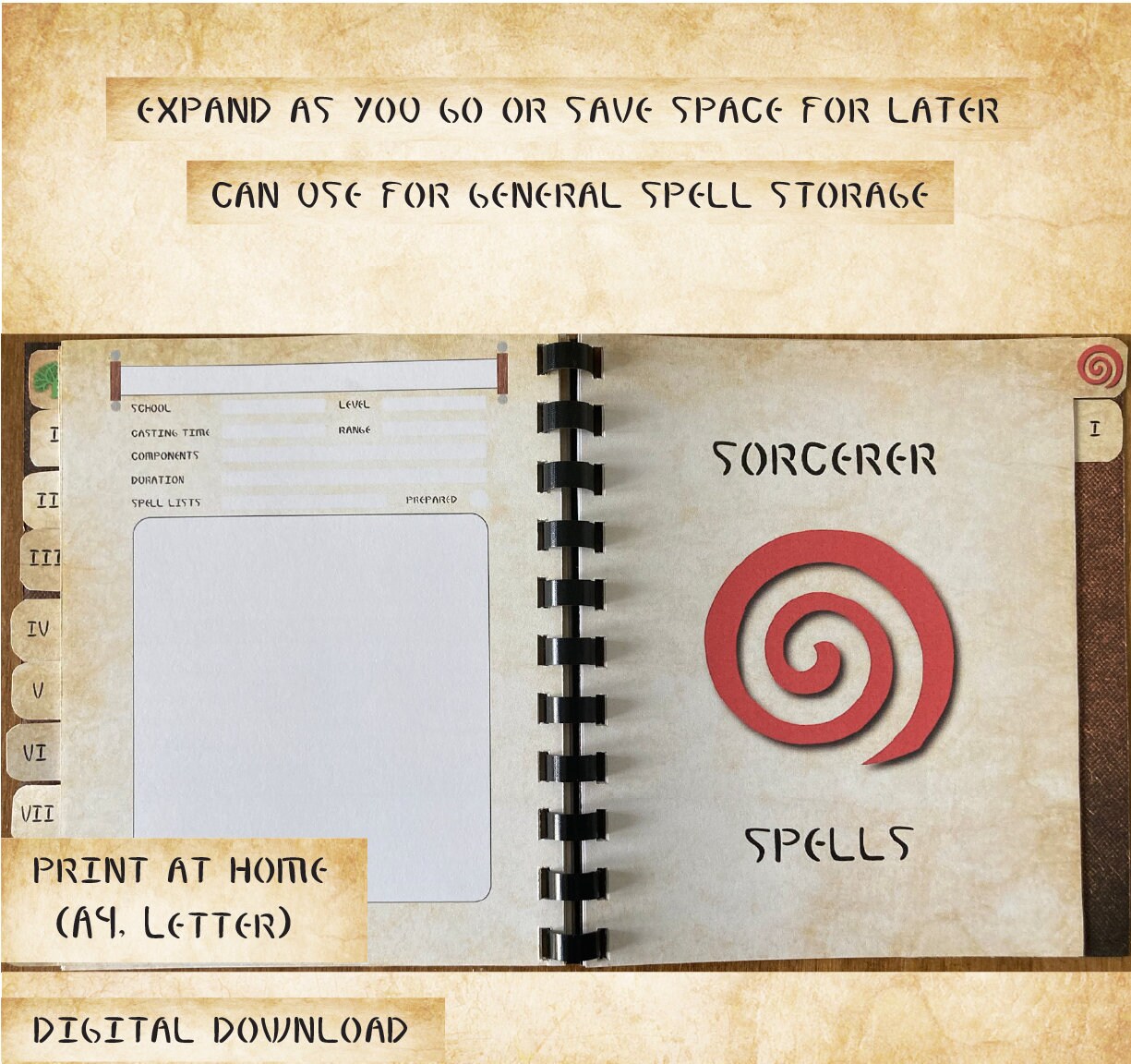 Dnd 5E Spell Tome All Classes A4, Letter, Print at Home, Digital ...