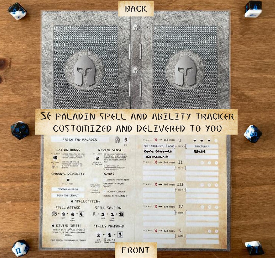 Dnd 5E Paladin Spell & Ability Tracker Chronicle of Devotion UK ...