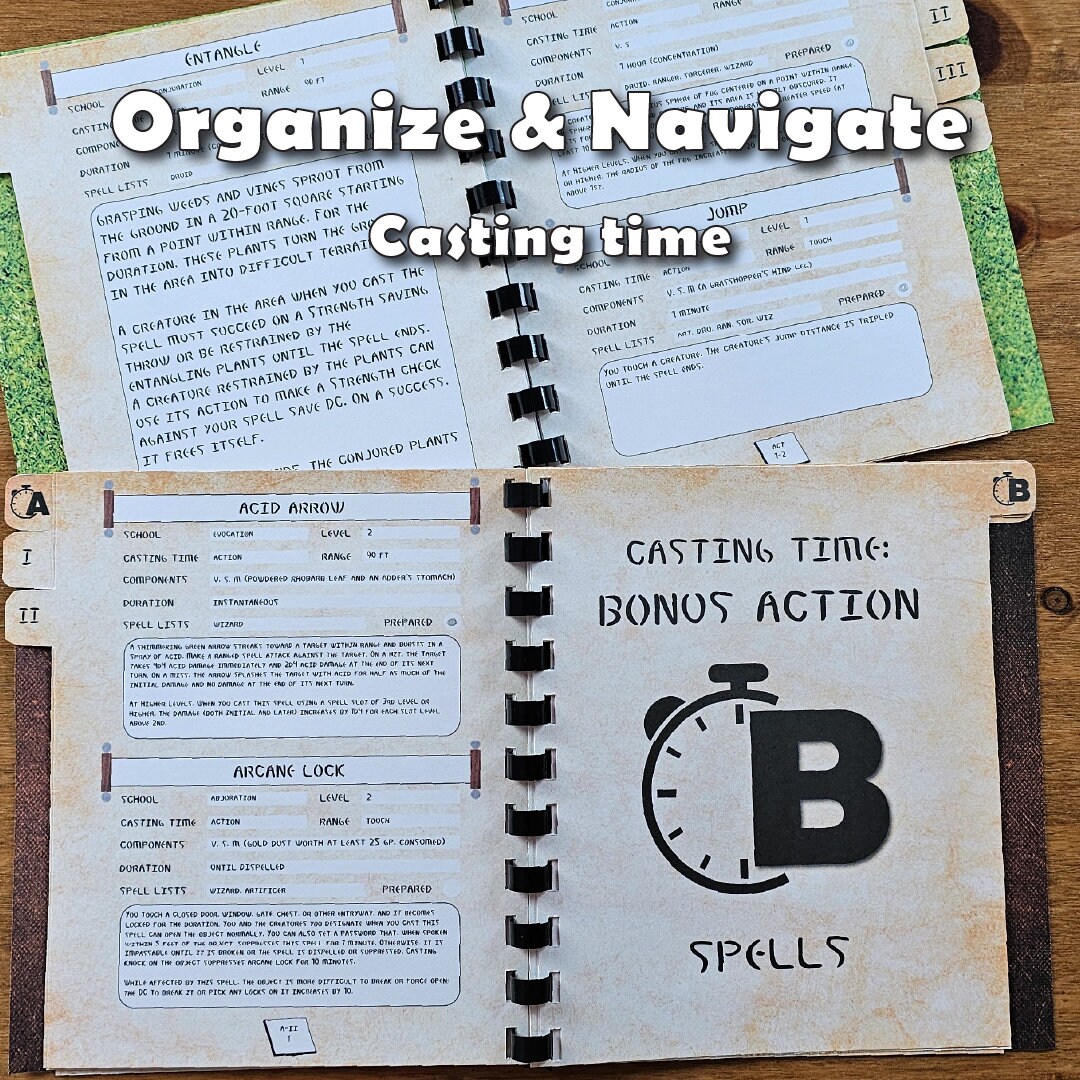 Dnd 5E Spell Tome | All Classes – A4, Letter, Print at Home, Digital ...