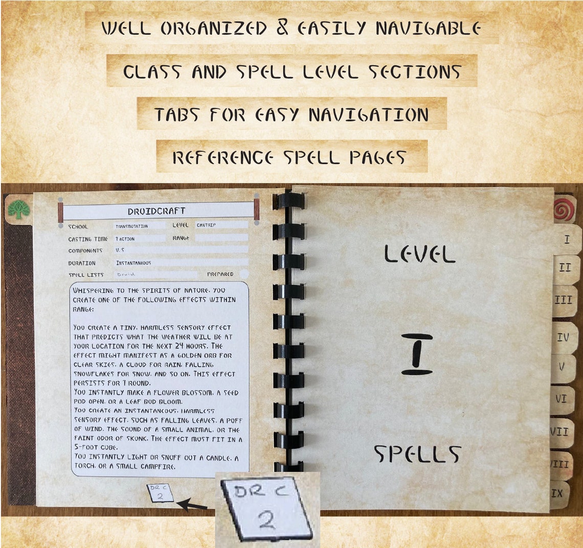 Dnd 5E Spell Tome All Classes A4 Letter Print at Home - Etsy