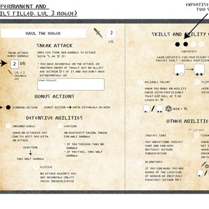Dnd 5E Rogue Spell and Ability Tracker Book of Shadows - Etsy