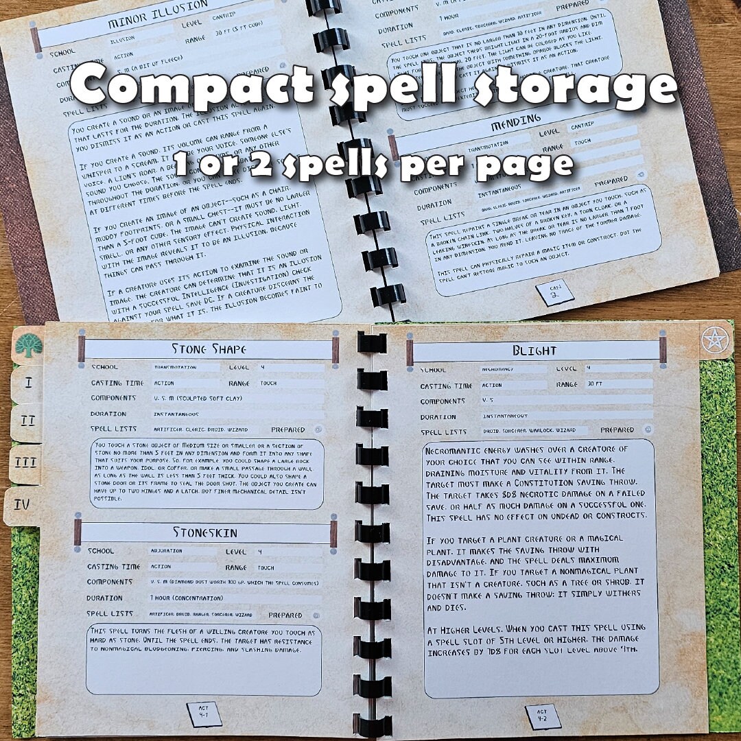 Dnd 5E Spell Tome | All Classes – A4, Letter, Print at Home, Digital ...