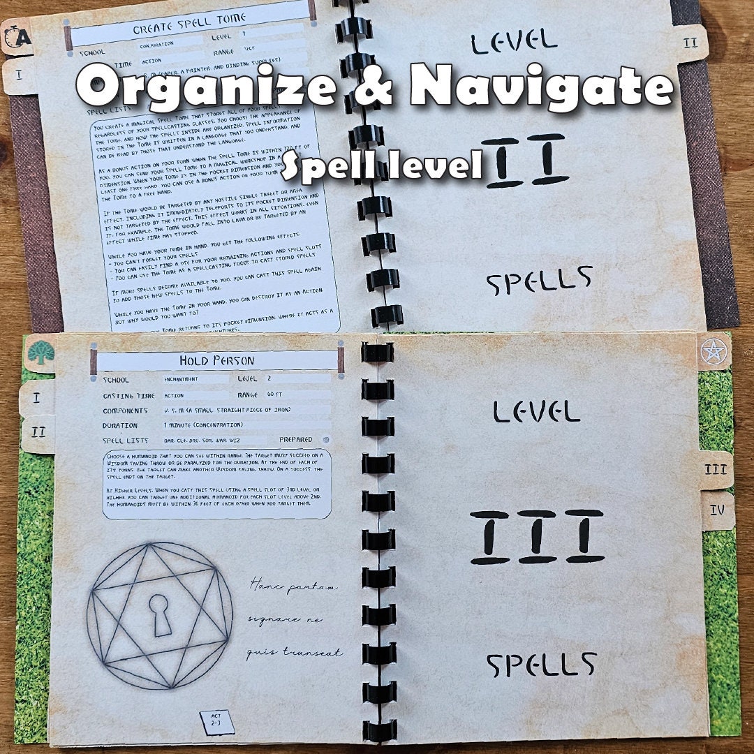 Dnd 5E Spell Tome | All Classes – A4, Letter, Print at Home, Digital ...