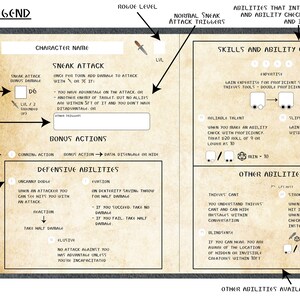Dnd 5E Rogue Spell and Ability Tracker Book of Shadows - Etsy