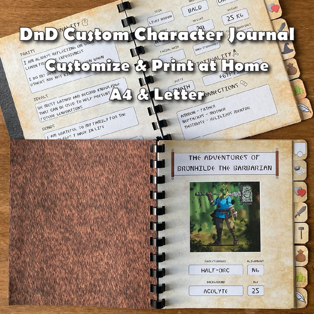 Dnd 2014 Character Journal All in All Files Bundle | Print at Home ...