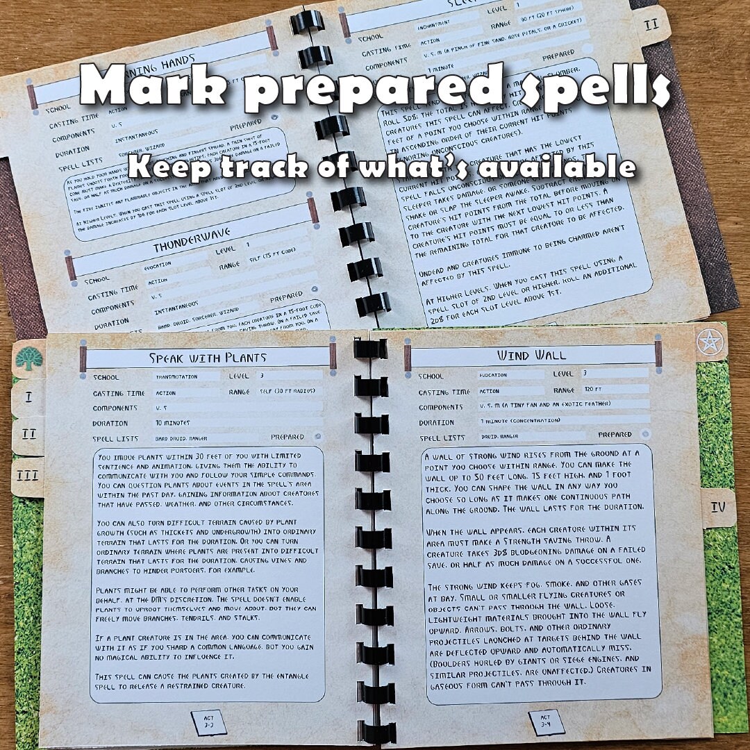 Dnd 5E Spell Tome | All Classes – A4, Letter, Print at Home, Digital ...