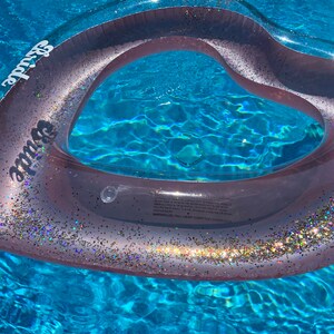 PINK Bachelorette Party Heart Pool Float Pink Glitter Personalized ...