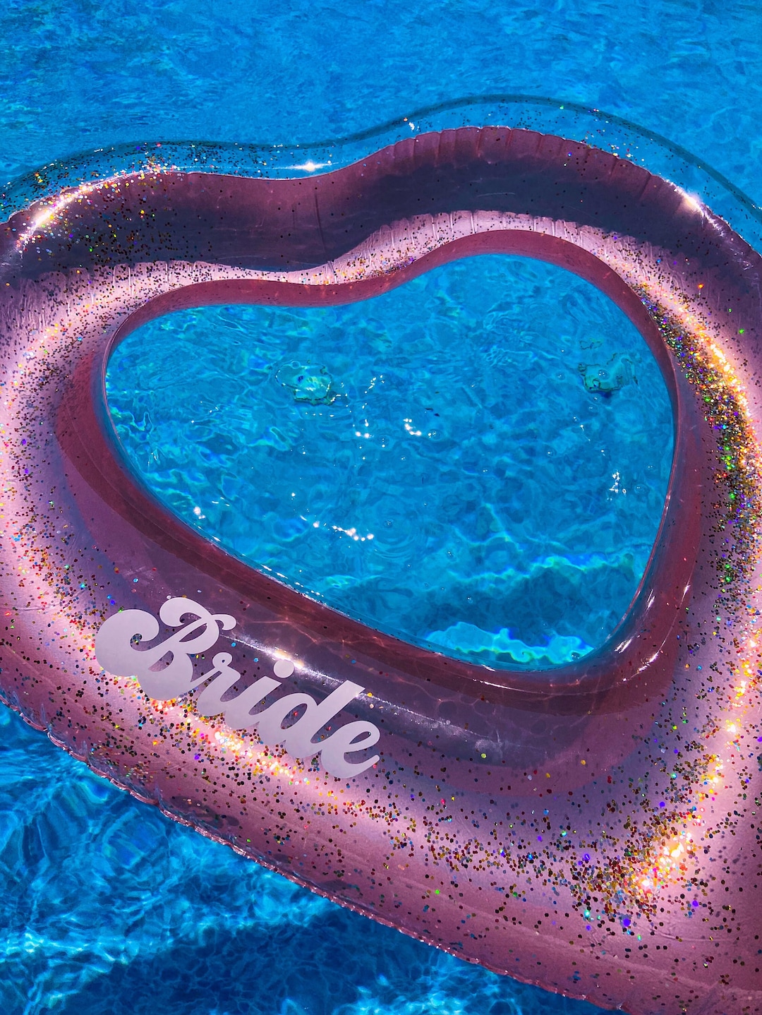 PINK Bachelorette Party Heart Pool Float Pink Glitter Personalized ...
