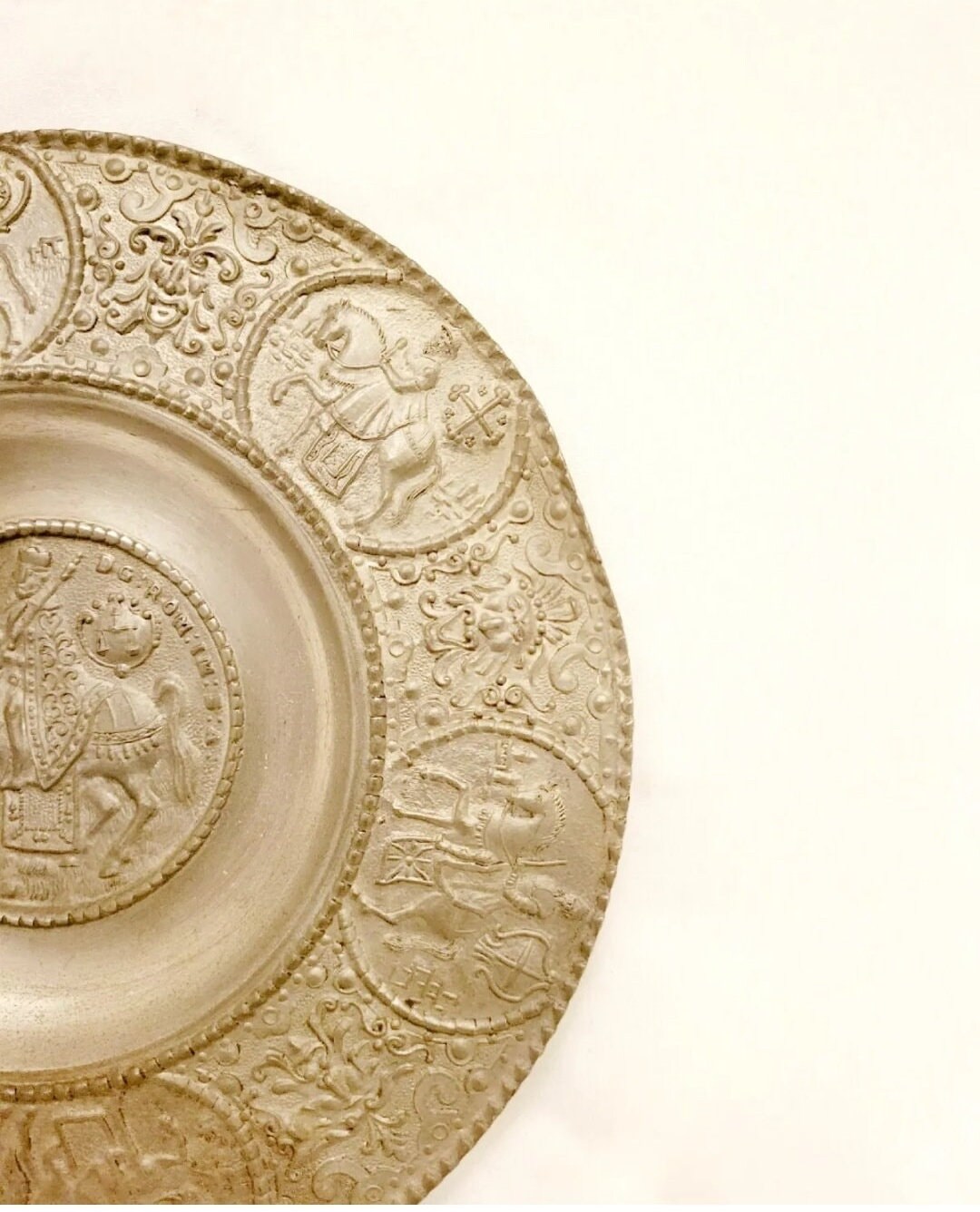 Antique German Pewter Plate: 17th Century Holy Roman Empire, Ferdinand ...