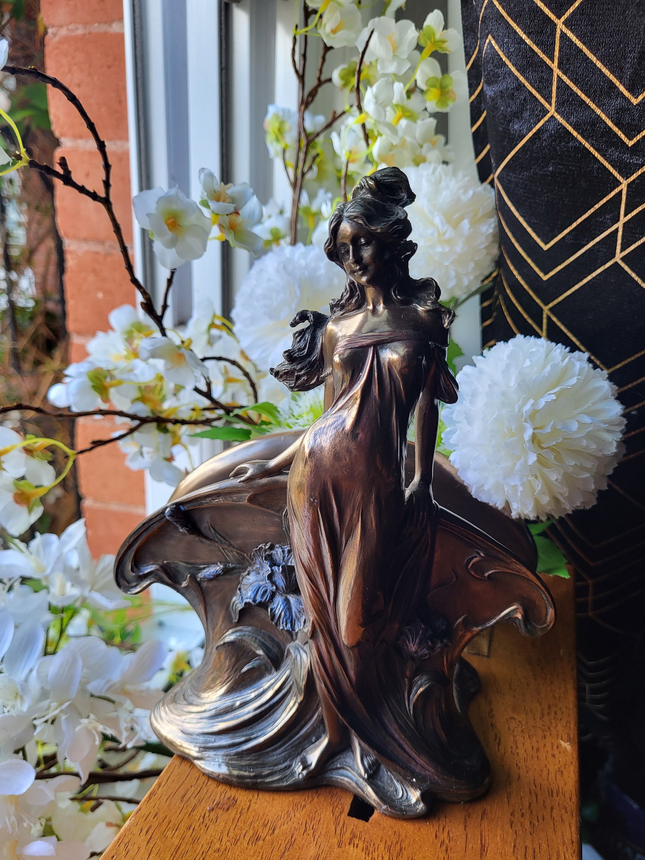 20th Century Bronze Letter Rack in the Form of a Standing Lady Veronese ...