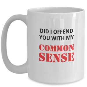 Did I Offend You With My Common Sense Mug, Novelty Coffee Mug, Gag Gift ...