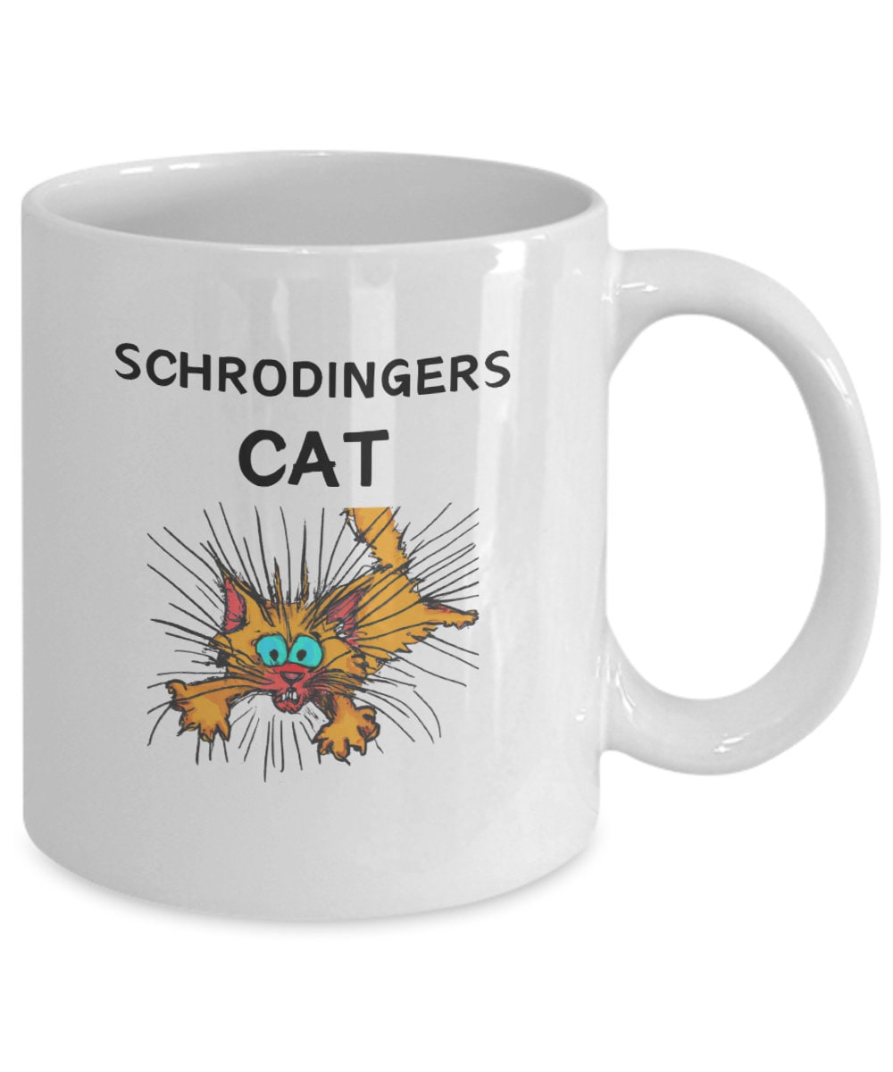 Schrodingers Cat Mug, Gift, Quantum Physics Gifts Coffee Cup Cartoon ...