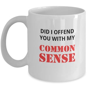 Did I Offend You With My Common Sense Mug, Novelty Coffee Mug, Gag Gift ...