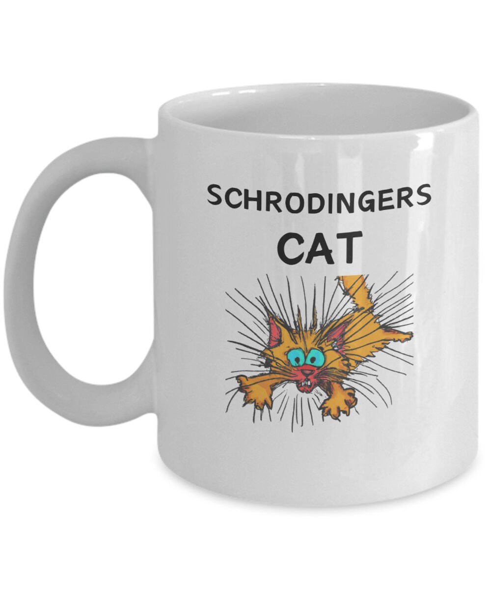 Schrodingers Cat Mug, Gift, Quantum Physics Gifts Coffee Cup Cartoon ...