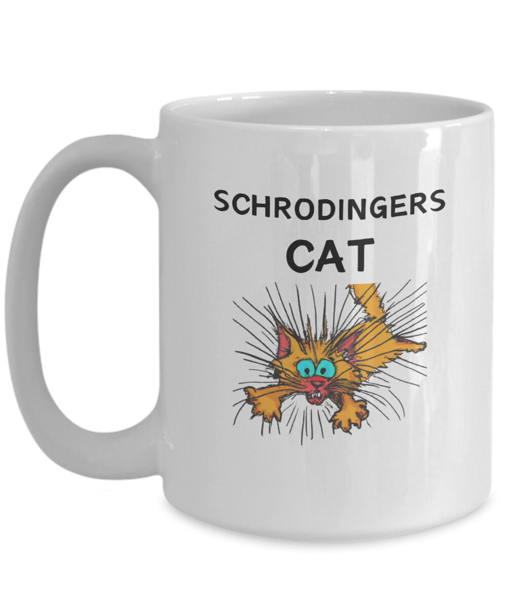 Schrodingers Cat Mug, Gift, Quantum Physics Gifts Coffee Cup Cartoon ...