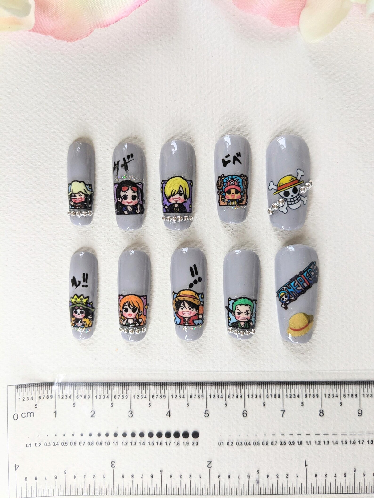 One Piece Luffy Zoro Chopper Anime Manga Themed Handcrafted Press on ...