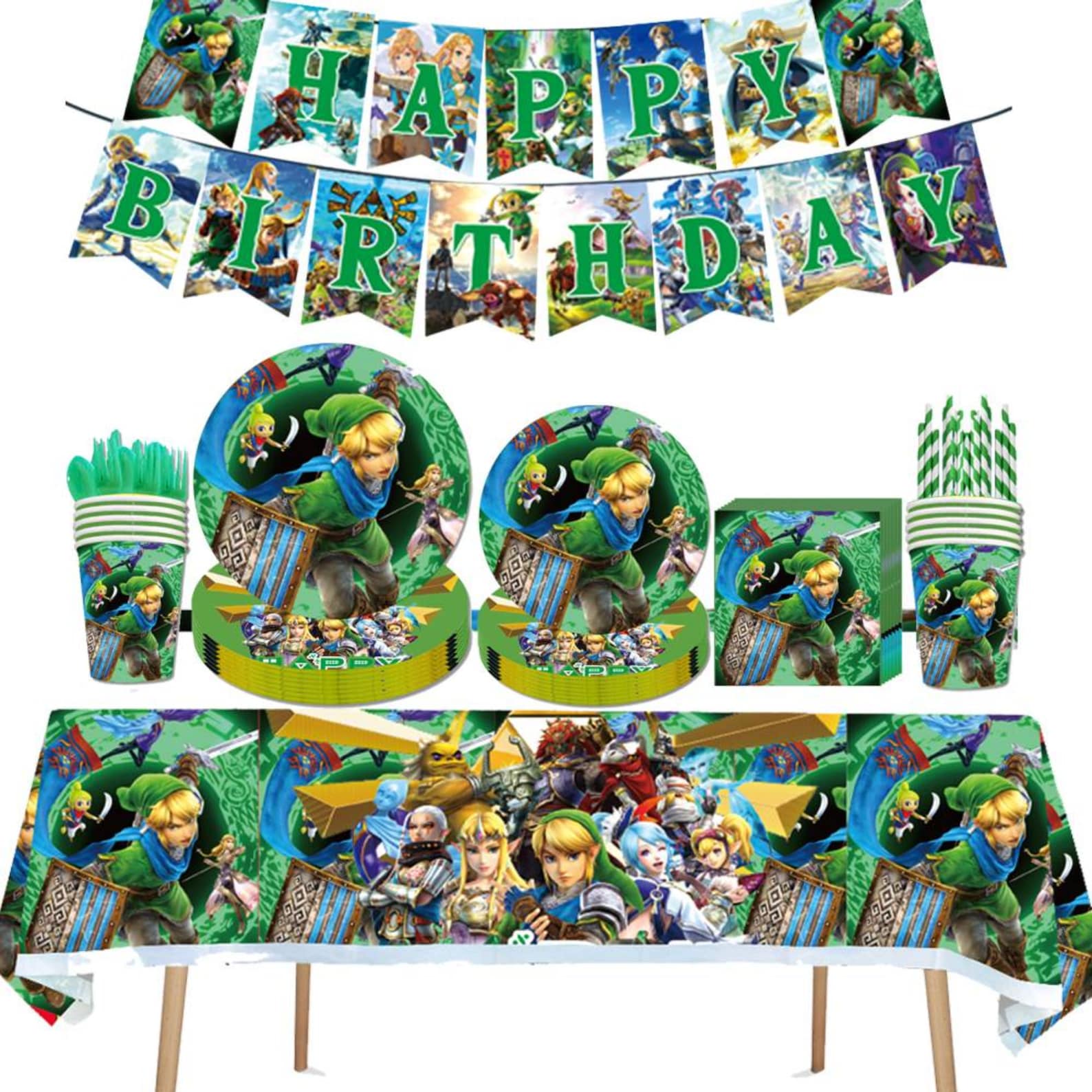 The Legend of Zelda Party Tableware Birthday Supplies Disposable ...