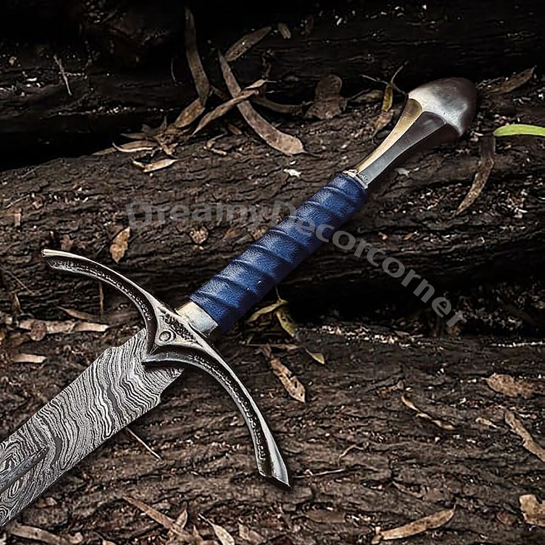 Handmade Damascus Steel Glamdring Sword of Gandalf Wedding Gift Long ...