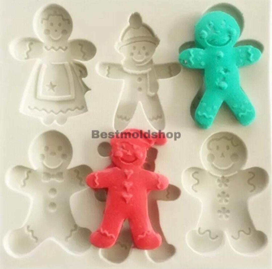 Gingerbread Man Mould Silicone Christmas Fondant Cake - Etsy