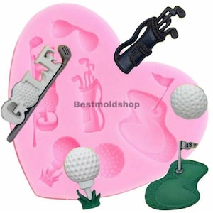 Golf Theme Silicone Mould Fondant Sport Golfing Ball Cake Chocolate ...