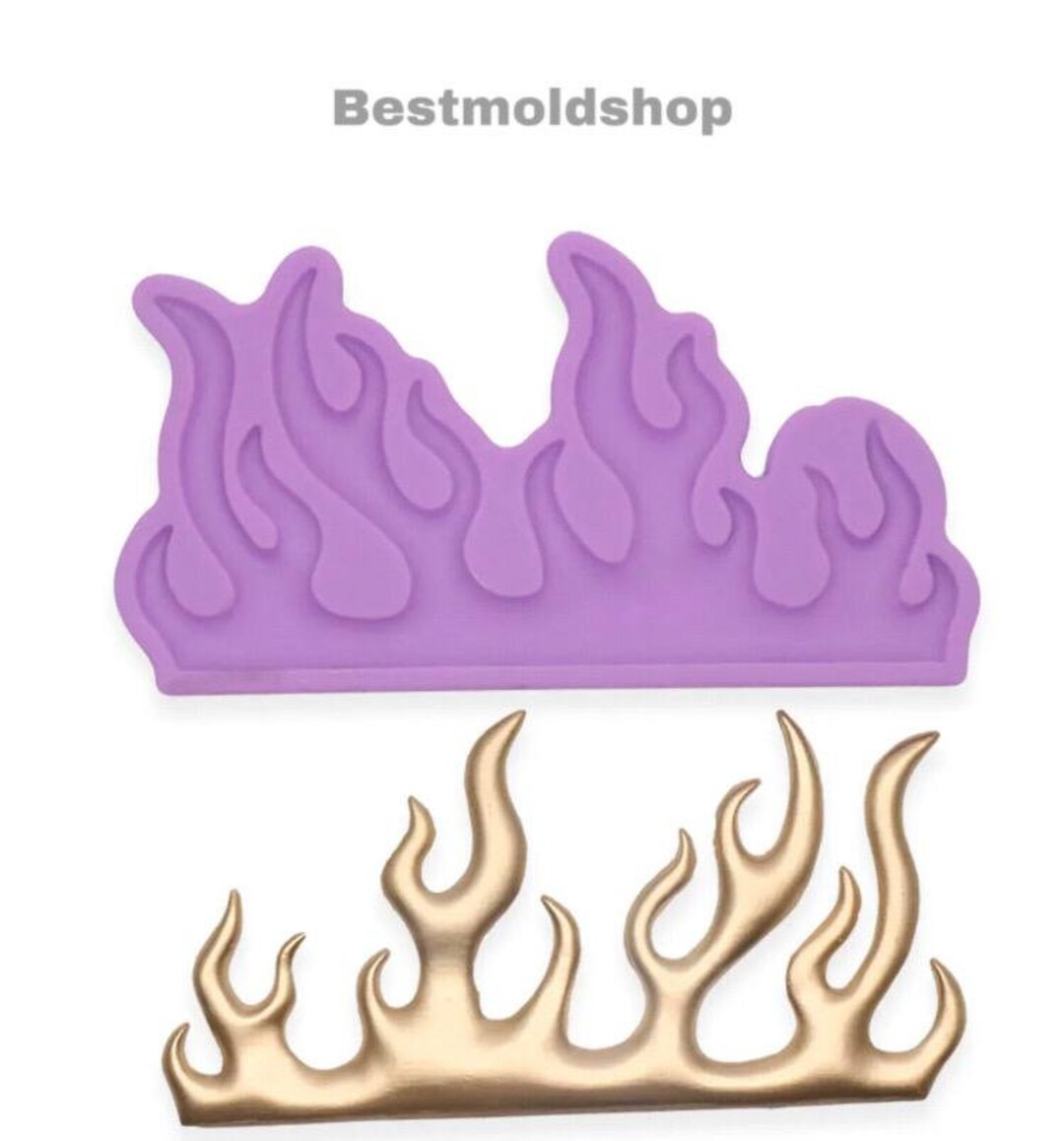 Silicone Flames Mould Fire Large Fondant Icing Cake Decorating Resin ...