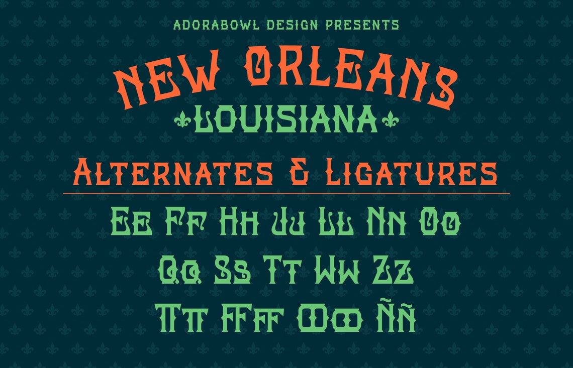 New Orleans LA Typeface - Etsy