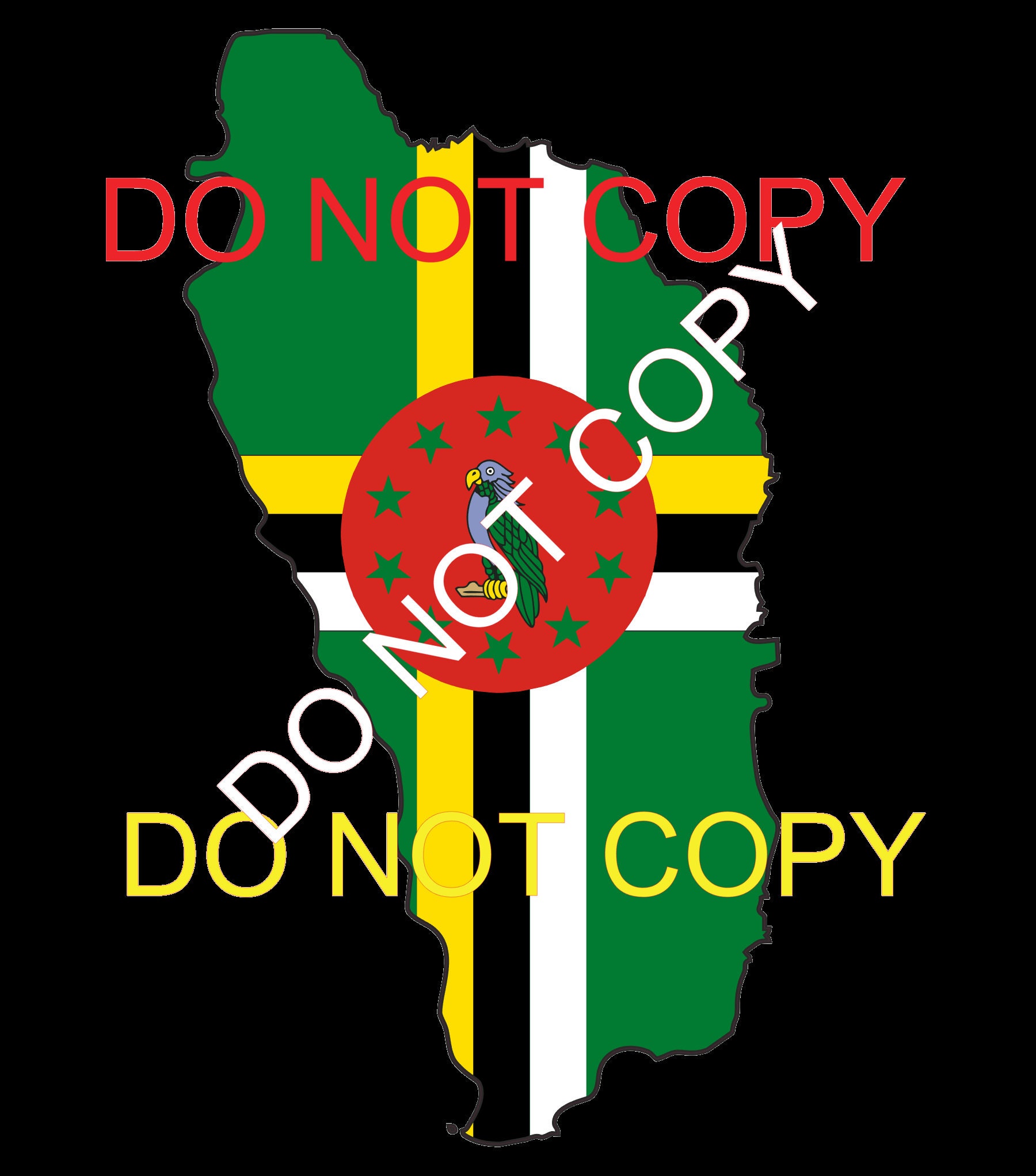 Dominica Island Cut File With Flag Embedded Eps Pdf and Png Files - Etsy