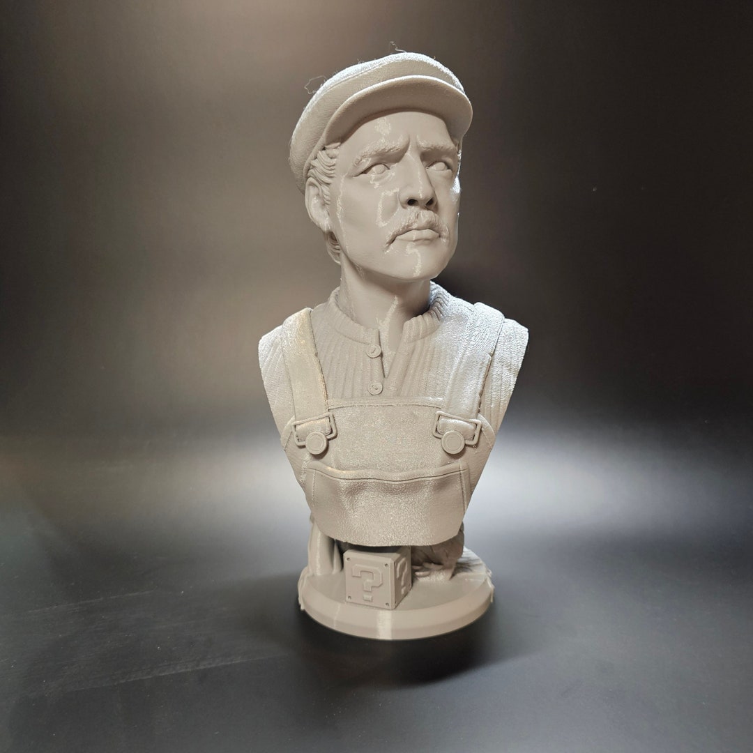 Pedro Pascal as Mario Bust | Mario Kart | Super Mario Bros. | the Last ...