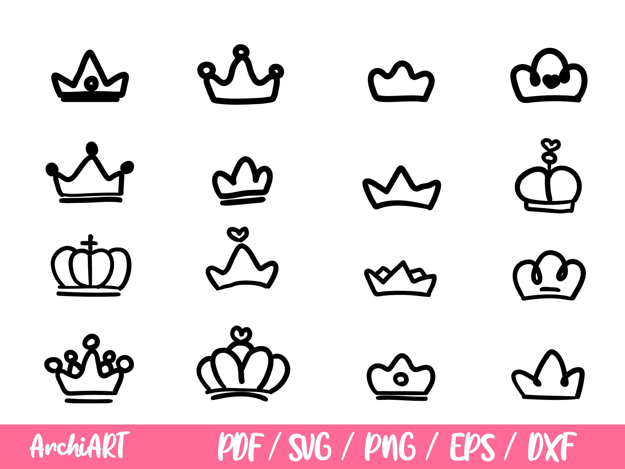Krone Svg Bundle, Krone Png, Krone Clipart, Tiara Svg, Prinzessin Krone ...
