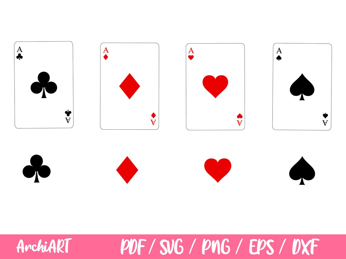 Playing Cards Svg, Aces Svg, Poker Cards Svg, Royal Flush Clip Art ...