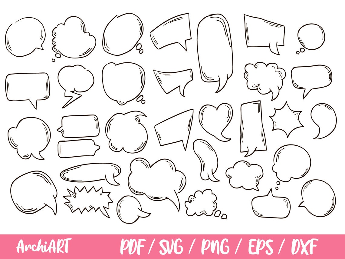 33 Speech Bubbles , Speech Bubbles Svg, Thought Bubble Svg, Comic Svg ...