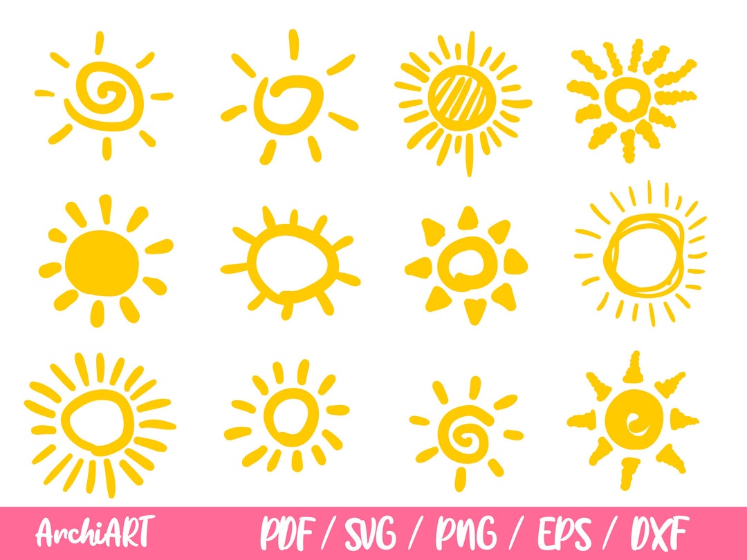 Sun Svg Files For Cricut Sun Svg Bundle Sun Png Dxf Pdf Sun Clipart