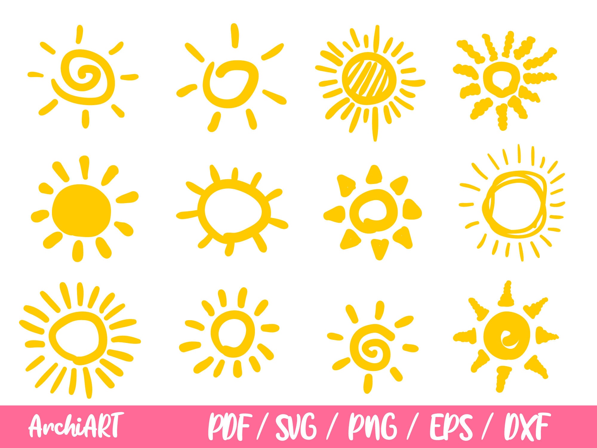Sun SVG Files for Cricut Sun SVG Bundle Sun Png Dxf Pdf Sun - Etsy