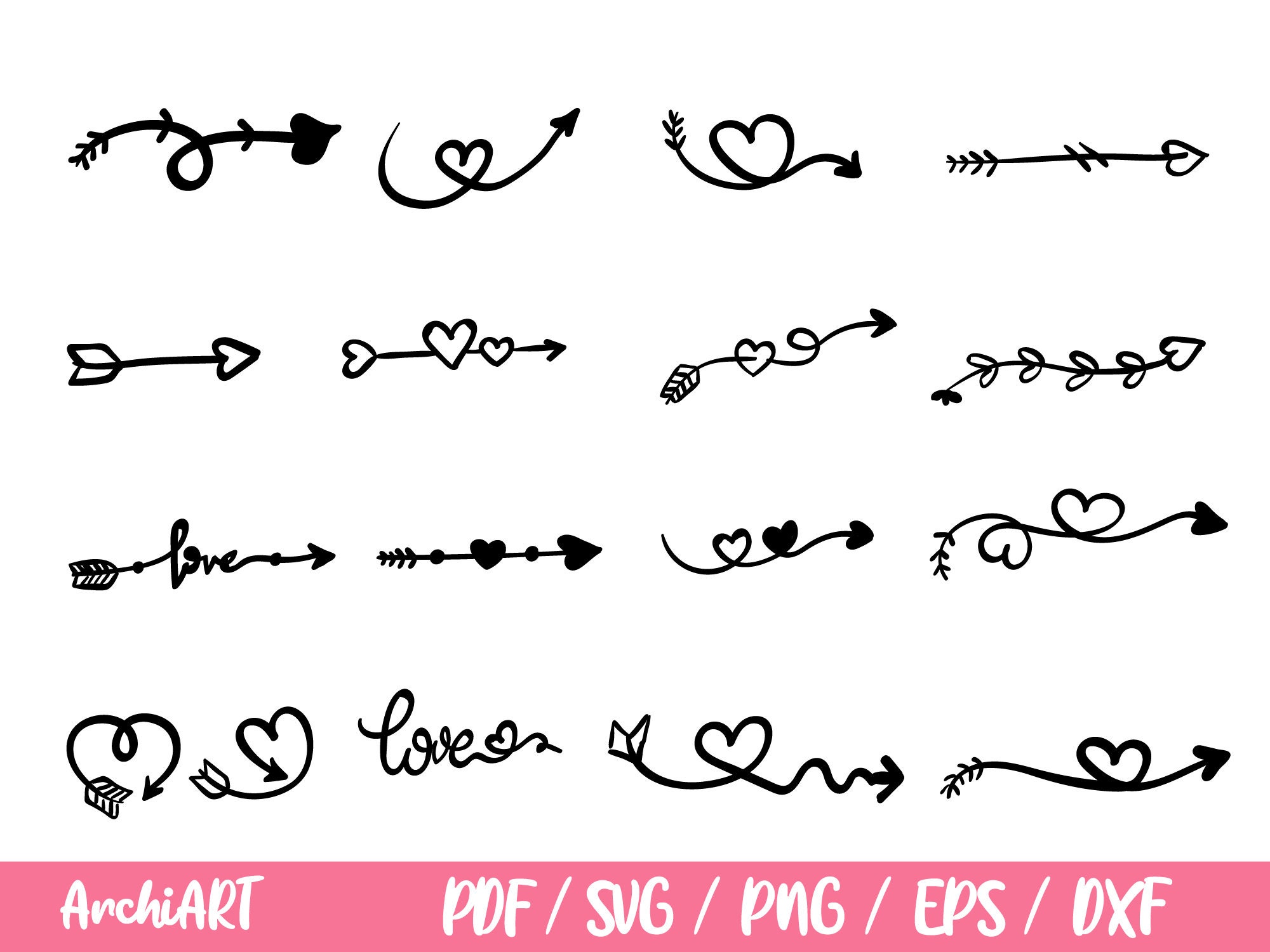 Arrow SVG Cut File Bundle Arrow Clipart Crossed Arrows - Etsy