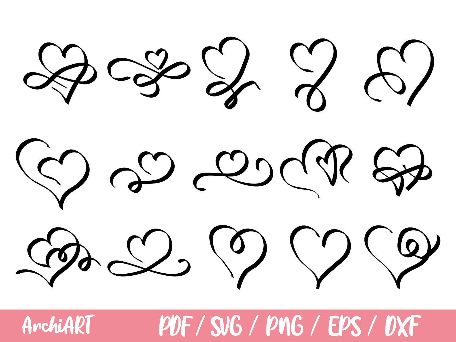 Heart Svg Bundle, Heart Svg, Hand Drawn Heart Svg, Open Heart Svg ...