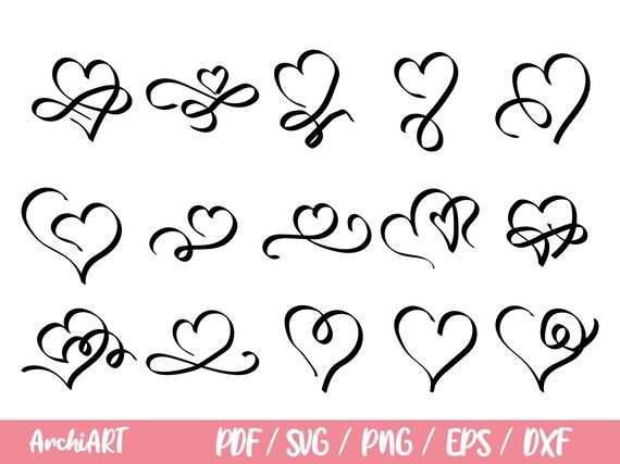 Heart Svg Bundle Heart Svg Hand Drawn Heart Svg Open Heart - Etsy