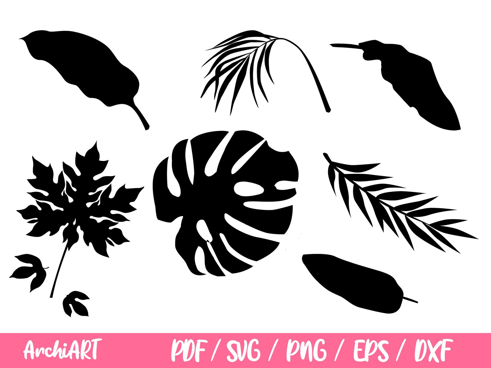 Tropical Leaves Svg Bundle Tropical Leaf Svg Palm Leaves - Etsy