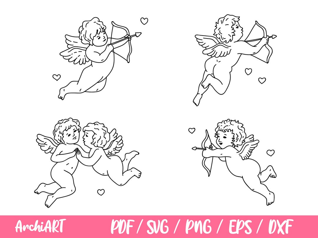 Cupid SVG Bundle, Cupid SVG, Valentine Svg, Angel Svg, Cute Cupid, Baby ...