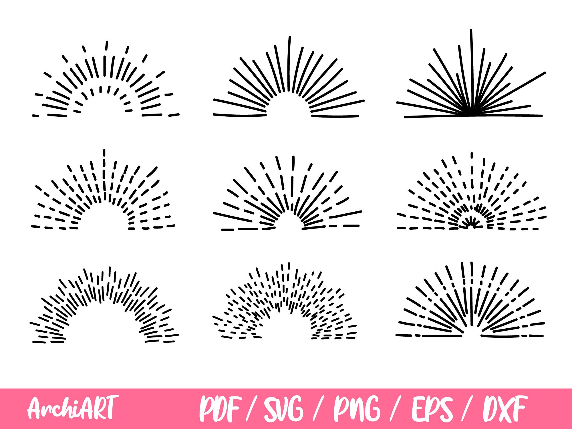 Rays Svg Bundle, Rays Png, Sun Rays, Sunburst Dxf, Boho Sun SVG ...