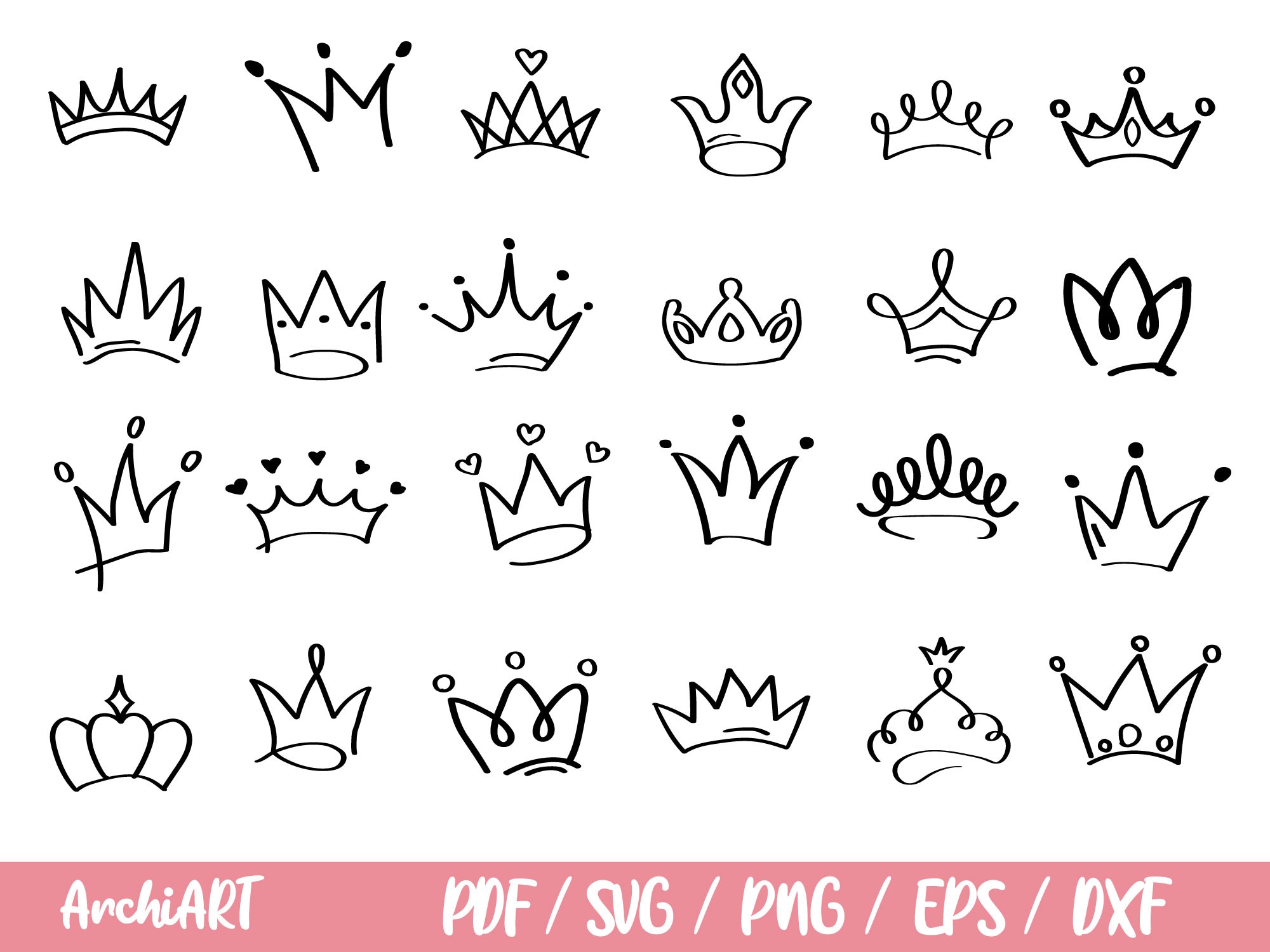 Crown Svg Png Eps Dxf Tiara Svg Crown Vector Crown Cut