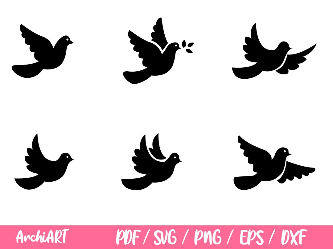 Dove Bundle Cut Files Clipart, Doves SVG / Pigeon Svg / Peace Svg ...