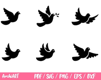 Doves Svg Dove Bundle Svg Dove Clipart Dove Cut Files for - Etsy