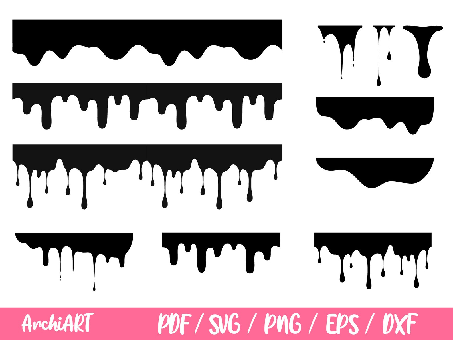 Dripping Borders SVG Bundle ,dripping Svg, Dripping Borders , Drip Svg ...