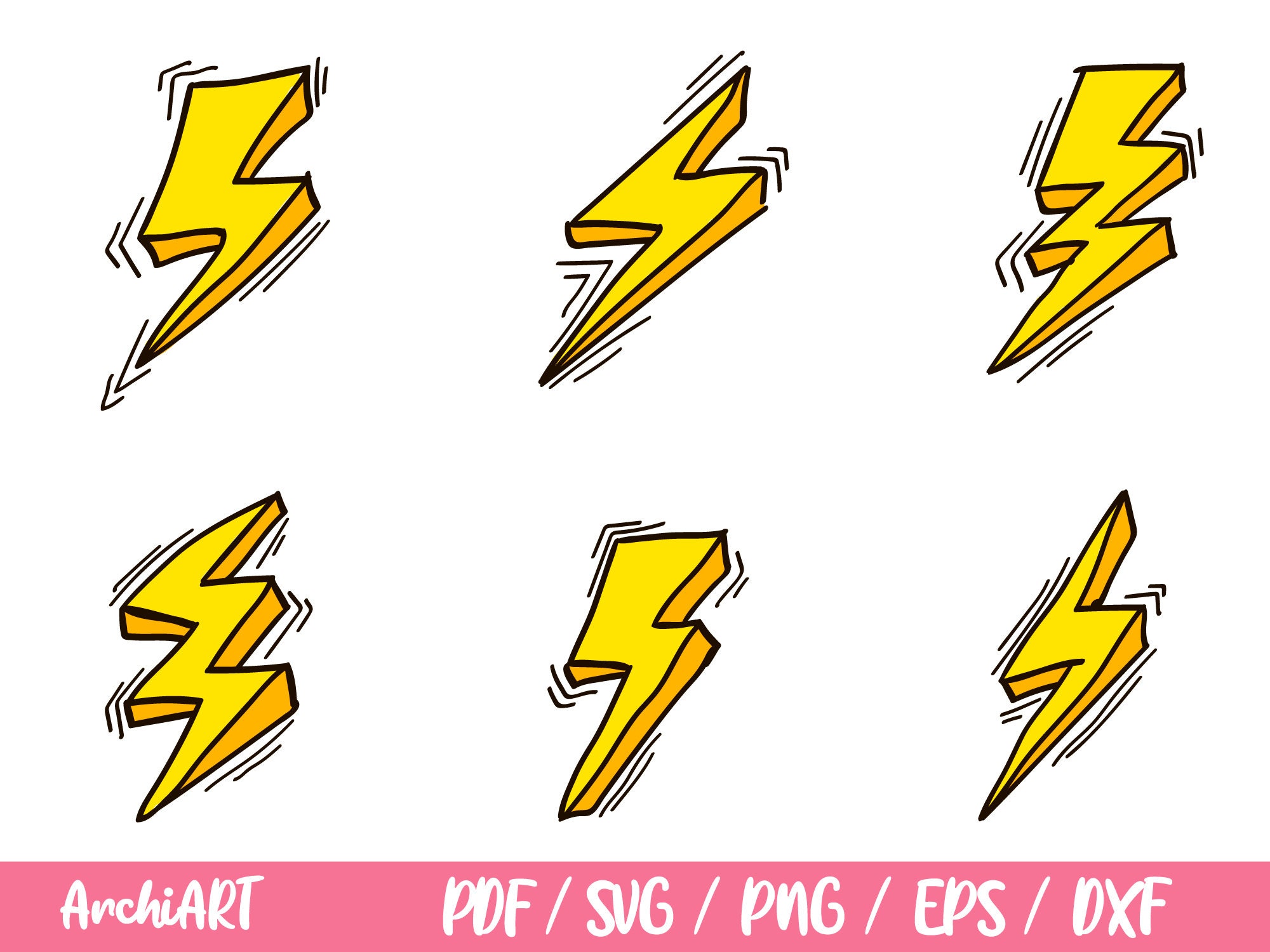 Lightning Svg Bundle, Lightning Bolt Svg, Flash Svg, Lightning Clipart ...